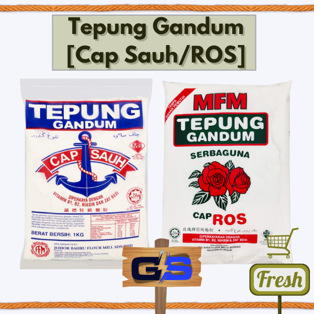Cap Sauh / MFM Cap Ros Tepung Gandum Wheat Flour (1kg 850g) | Shopee Malaysia