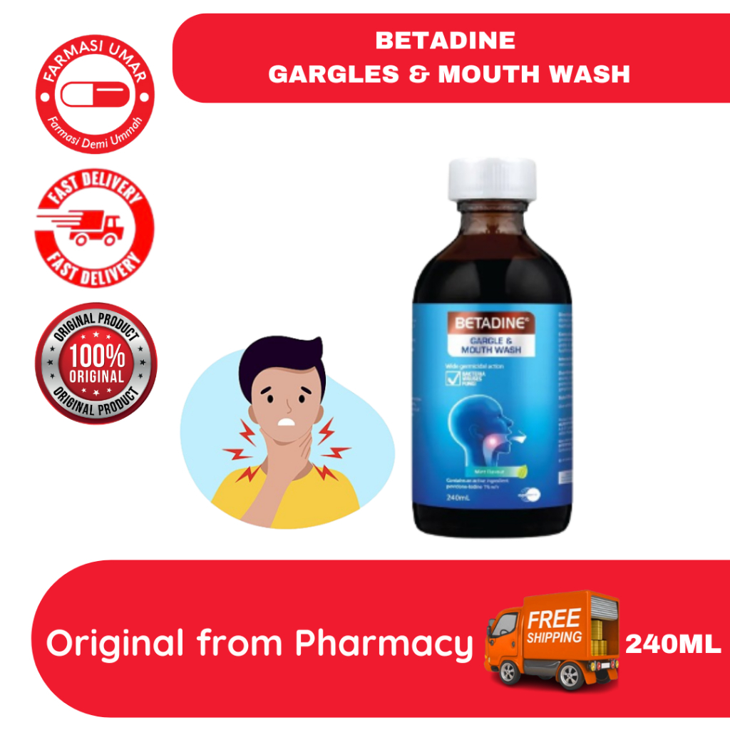 Betadine Gargle & Mouth Wash Mint 240ml | Shopee Malaysia