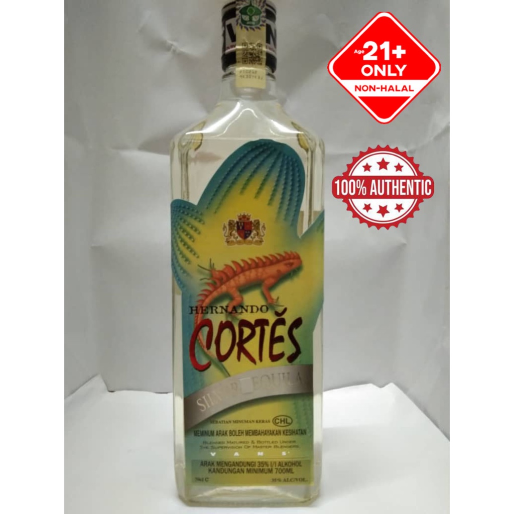TEQUILA Hernando Cortes Silver Equila 700ml NON-HALAL | Shopee Malaysia