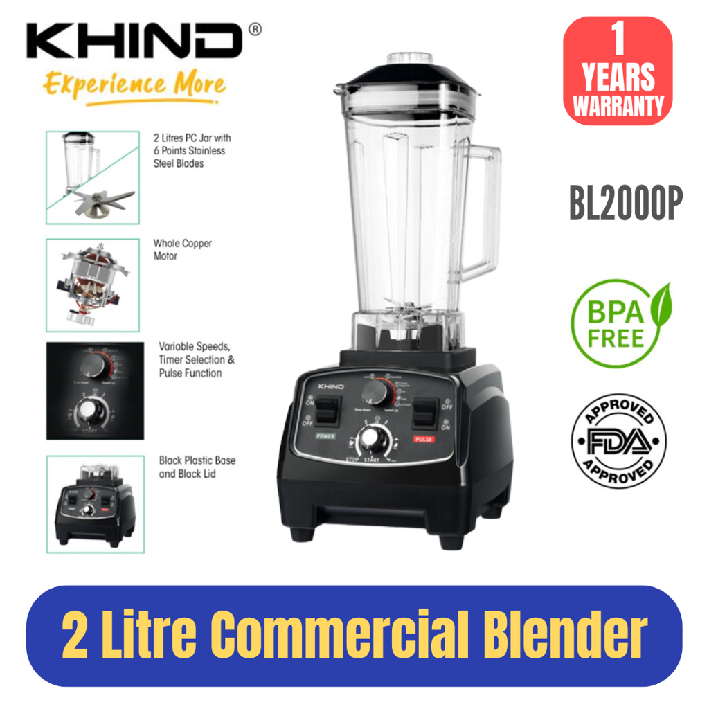 KHIND HEAVY DUTY COMMERCIAL BLENDER BL2000P | BLENDER BESAR | Shopee ...
