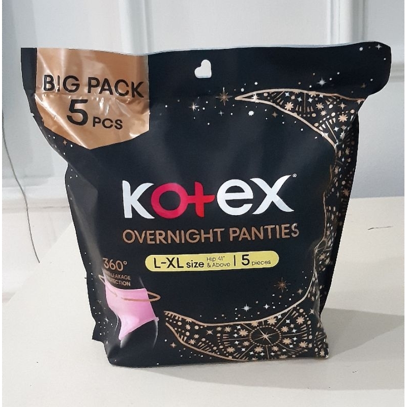 Kotex Overnight Panties/period panties ~ size L-XL, 5pcs/pack - 360° anti leakage protection ...
