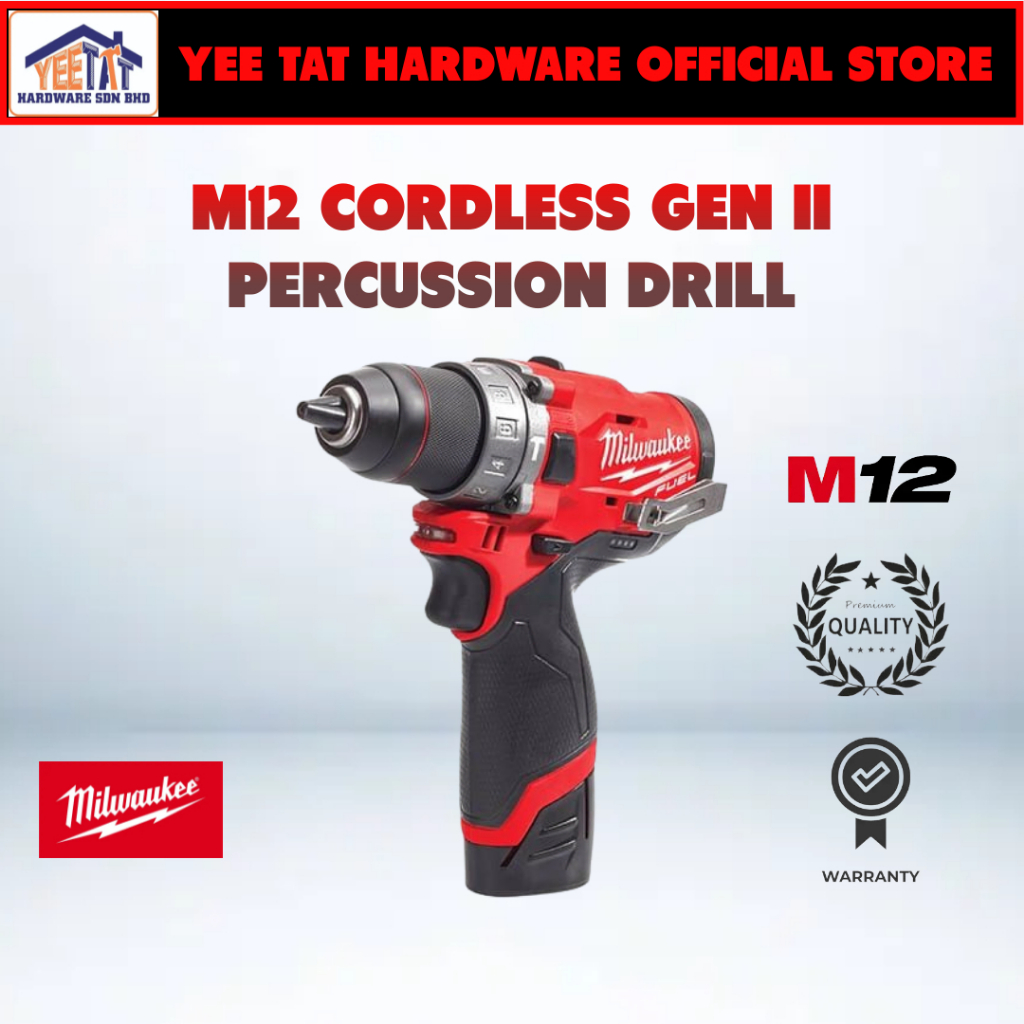 [ MILWAUKEE ] M12 FPD-0 CORDLESS GEN II 13MM PERCUSSION DRILL + STARTER ...