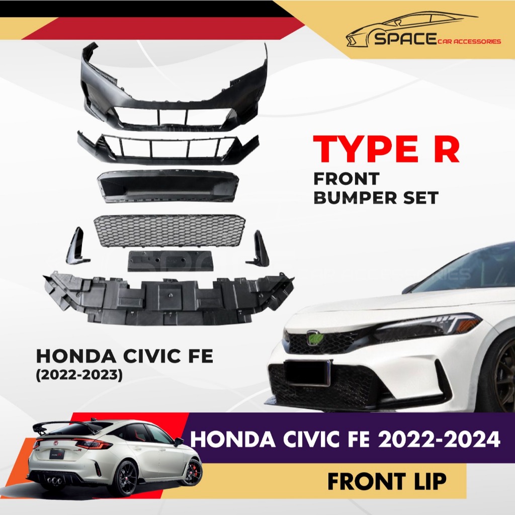 Honda Civic FE (2022-2024) Type-R Bodykit Front / Rear Bumper Body Kit TR | Shopee Malaysia
