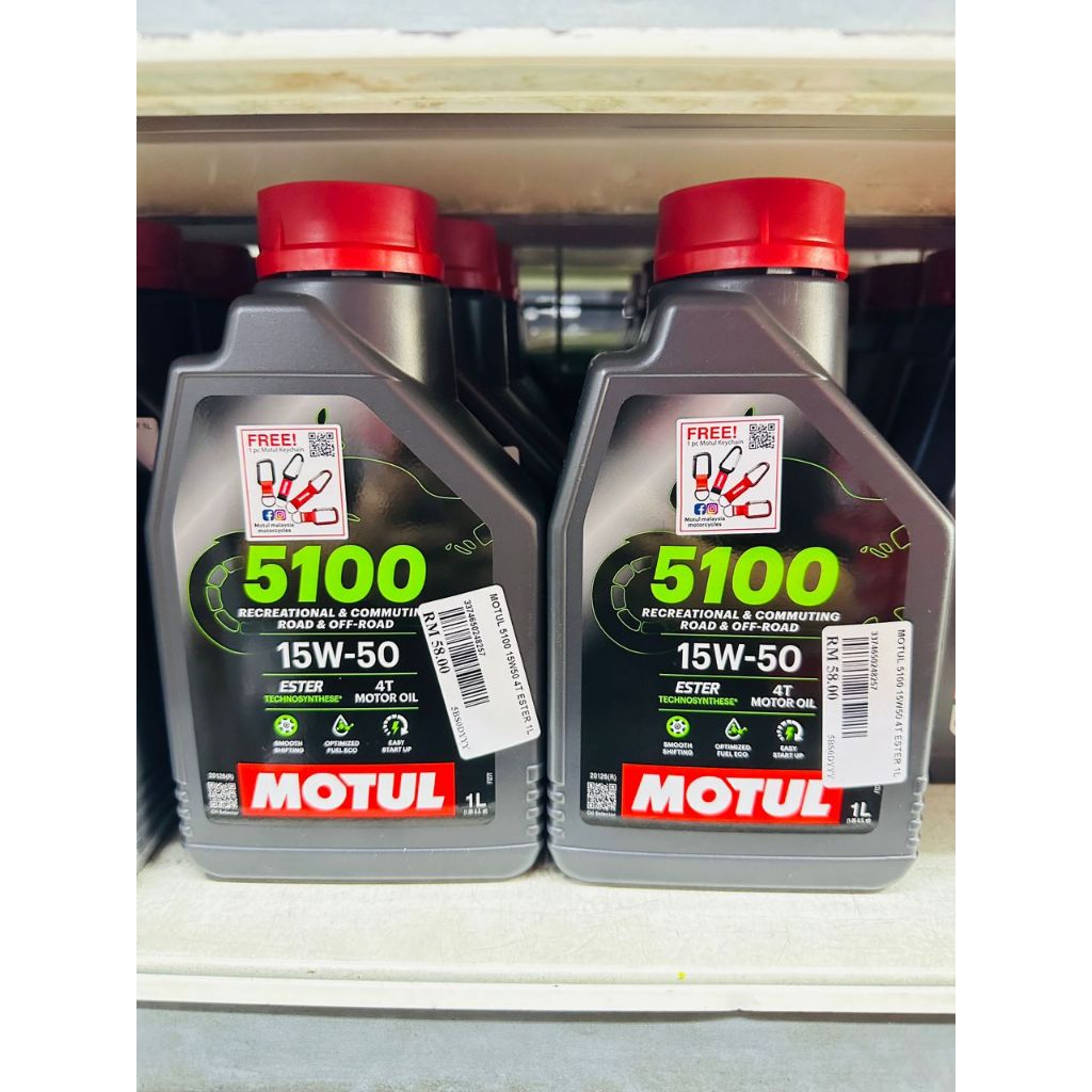 Motul 5100 4T 15W50 15W-50 4 Stroke Technosynthese Engine Oil Motor Oil ...