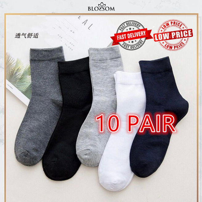 ⚠️⚠️ [Ready Stock] 10 Pair Normal Working Sock Stoking Kerja 10 Pasang 做工袜子 10双 Work Sock Black ...