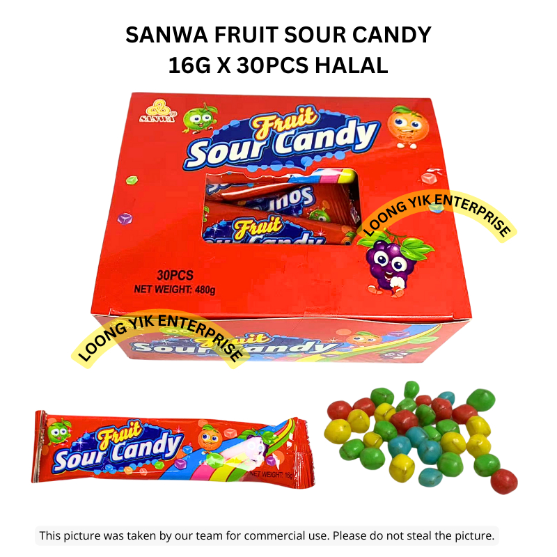 SANWA FRUIT SOUR CANDY 16G X 30PCS HALAL | Shopee Malaysia