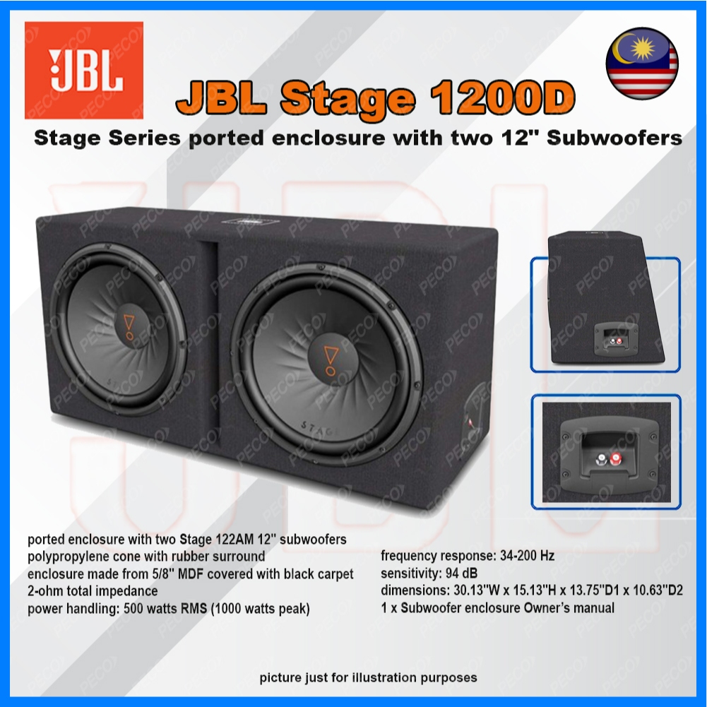 JBL BassPro 12 / Stage 1200 Car Audio Powered Subwoofer System with ...