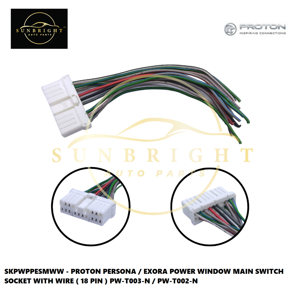 PROTON PERSONA / EXORA POWER WINDOW MAIN SWITCH SOCKET WITH WIRE ( 18 ...