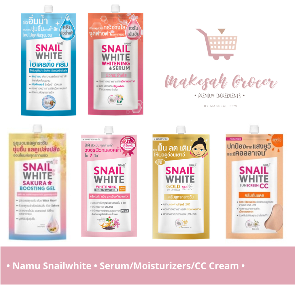 NAMU LIFE Snail White Whitening Serum/Hydrating Cream/Gold SPF30 PA ...