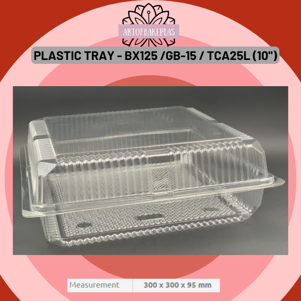 Square Plastic Tray BX125 GB-15 TCA25L (10") / Kuih Container ...