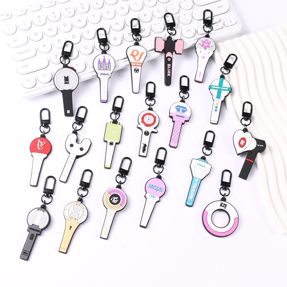 Kpop LightStick Rubber Keychain Enha TXT BT Treasure N.C-T17 SKZ Ateez ...