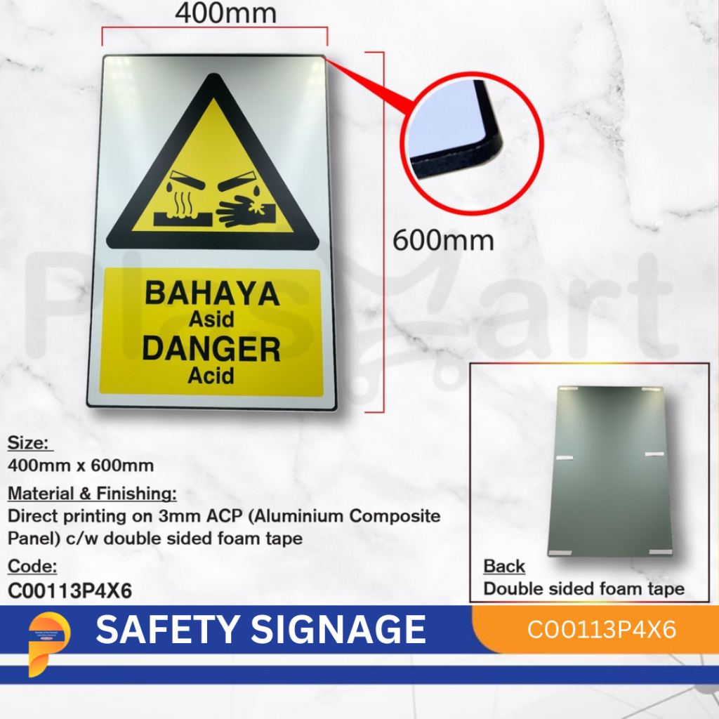 Safety Signage - Bahaya Asid . Danger Acid | Shopee Malaysia