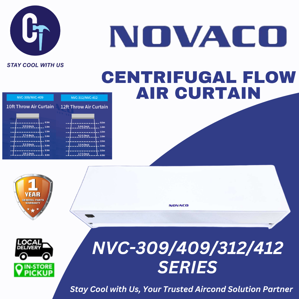 NOVACO - CENTRIFUGAL FLOW AIR CURTAIN (9FT & 12FT AIR FLOW) | Shopee ...
