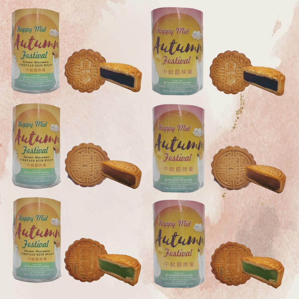【HALAL】KUIH BULAN 480GM PACK传统月饼，素传统月饼，MOONCAKE ASSORTED FLAVOR ...