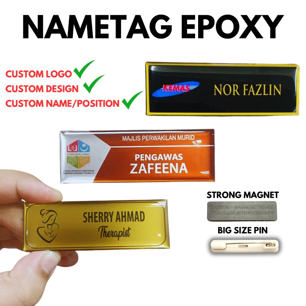 NAMETAG EPOXY (SEKOLAH/GURU/SYARIKAT) TAG NAMA MURAH | Shopee Malaysia