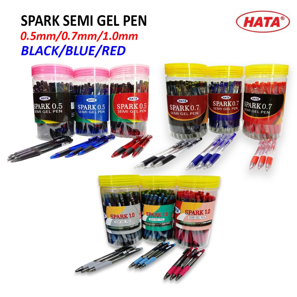Hata Spark Semi Gel Pen 0.5mm/0.7mm/1.0mm RM7.50/pack (10pcs) | Shopee ...