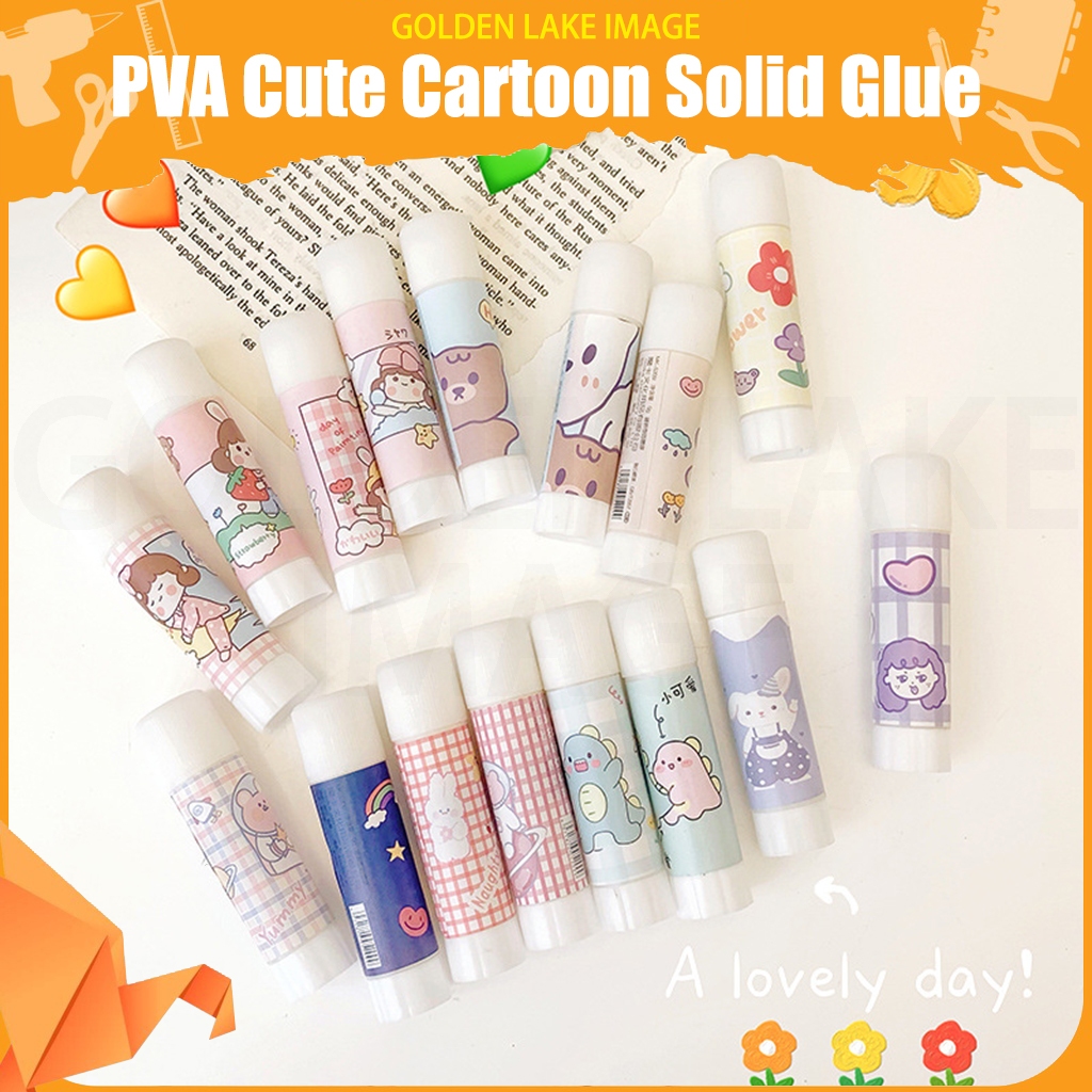 🇲🇾1Pc Cute Cartoon Solid Glue High Viscosity 9g Office PVA Glue Stick ...