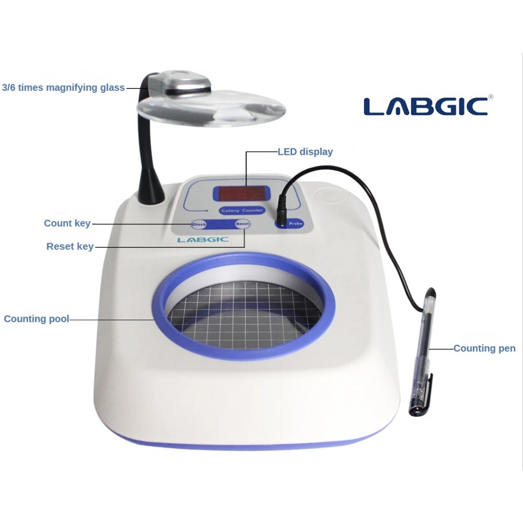 labgic laboratory colony counter with 3/6 magnifying glass and counting ...