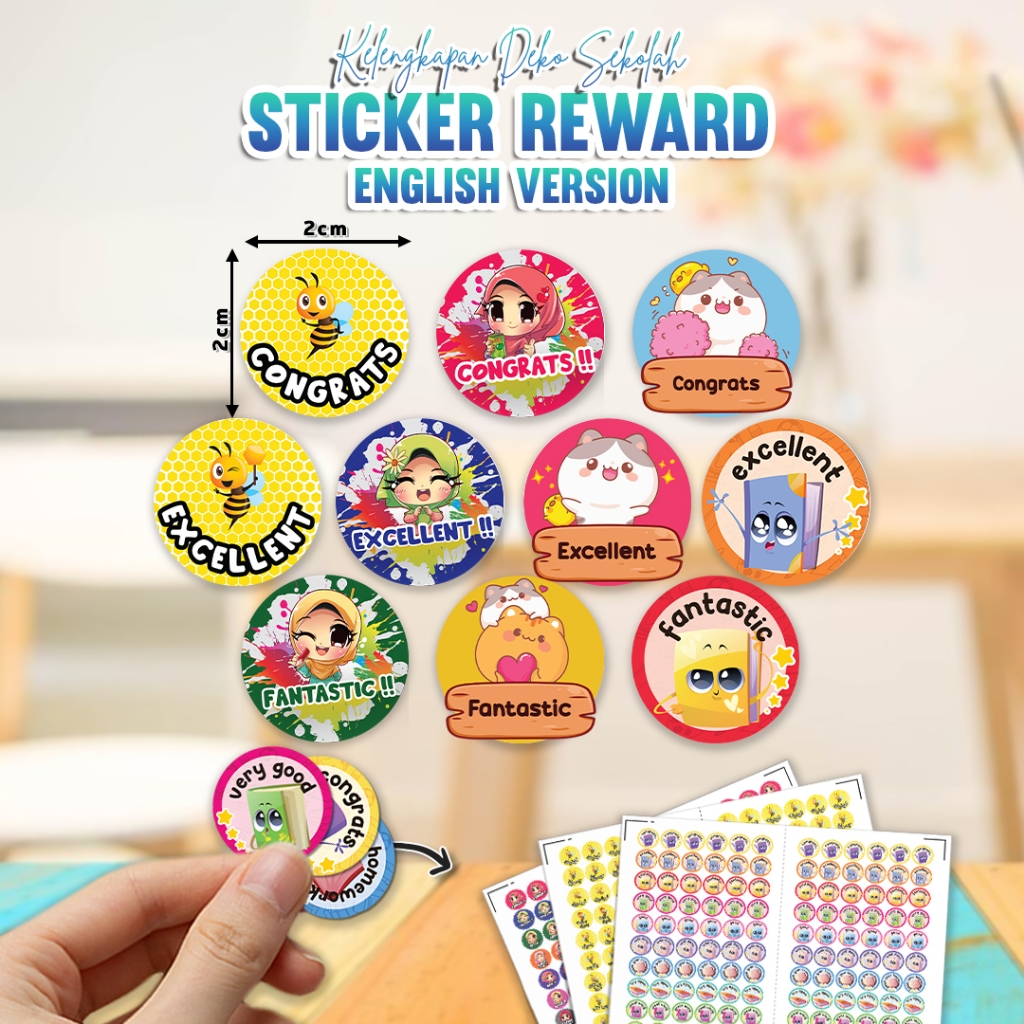 🌼240pcs🌼 STICKER REWARD MURID (ENGLISH VERSION) / PELAJAR / STUDENT ...
