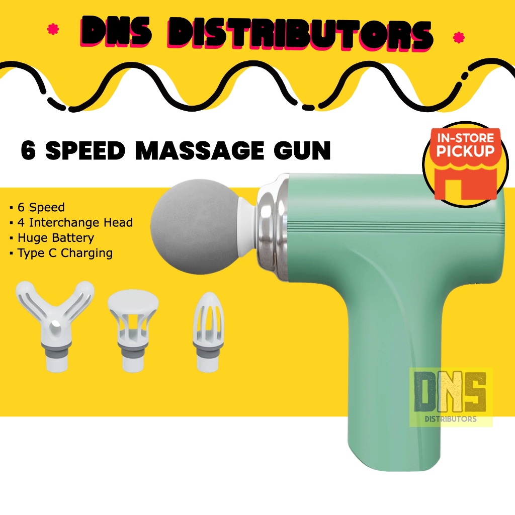 Professional Muscle Massage Gun 6 Speeds + 4 Heads Deep Tissue Muscle ...