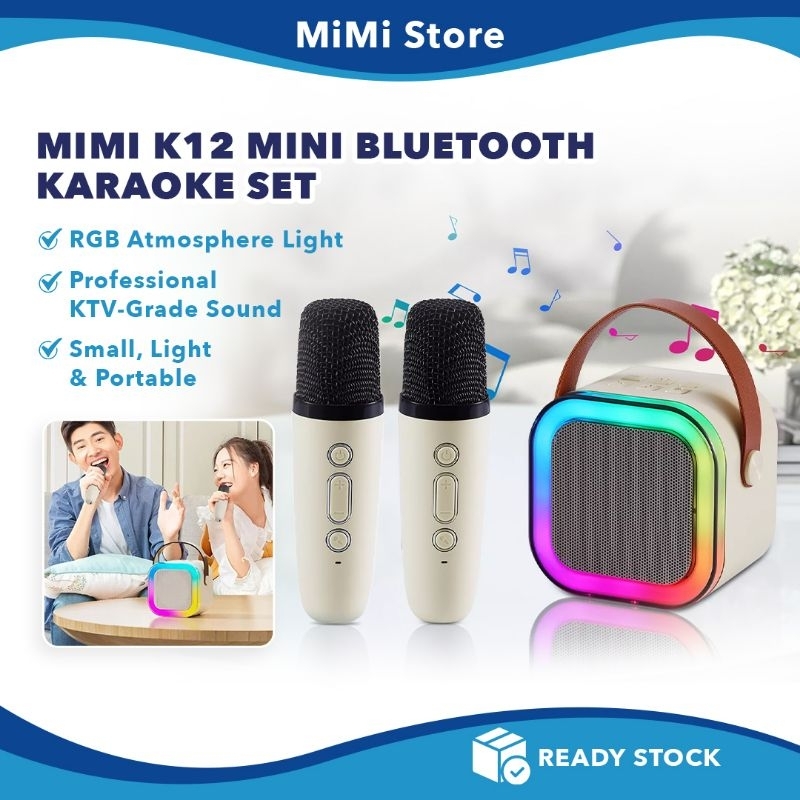 MiMi K12 Karaoke Mini Portable Speaker Bluetooth with Mic Home Party ...