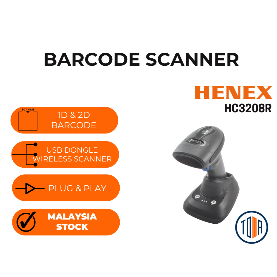 Henex HC3208 1D / 2D Barcode Scanner QR Code Scanner Wired/Wireless ...