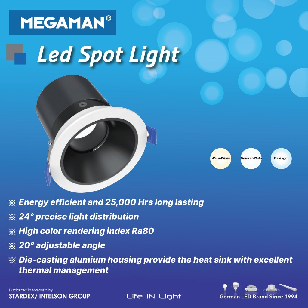 MEGAMAN MQTL2085 10W LED SPOT LIGHT 3000K WARM WHITE/ 4000K COOL WHITE ...