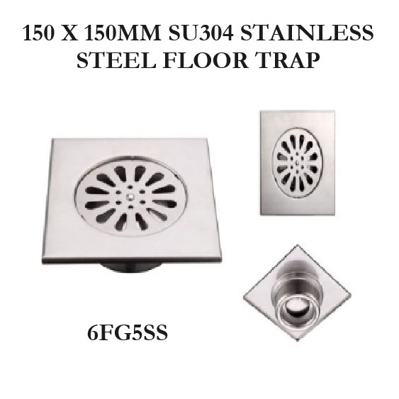 Perangkap Lantai Stainless Steel Floor Trap 150 x 150mm (6" x 6") HEAVY ...