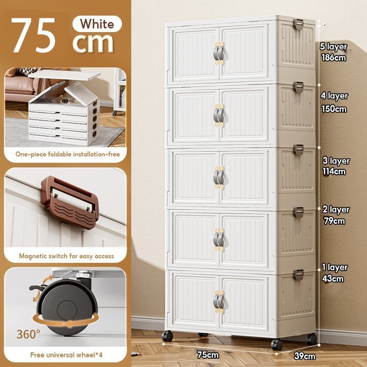 IKEA Almari Baju Plastik kukuh Storage Cabinet Large Capacity Stackable ...