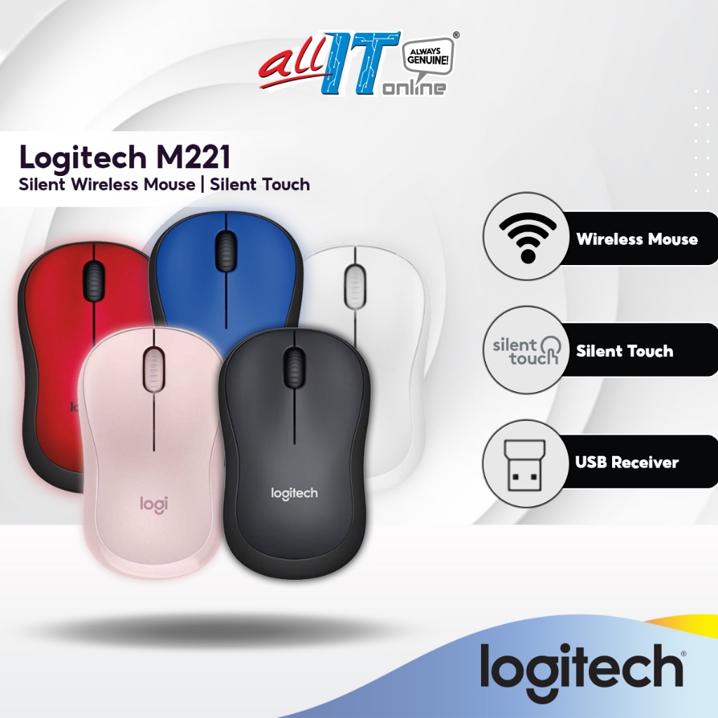 Logitech M221 Wireless Mouse with Silent Buttons | 2.4 GHz with USB ...