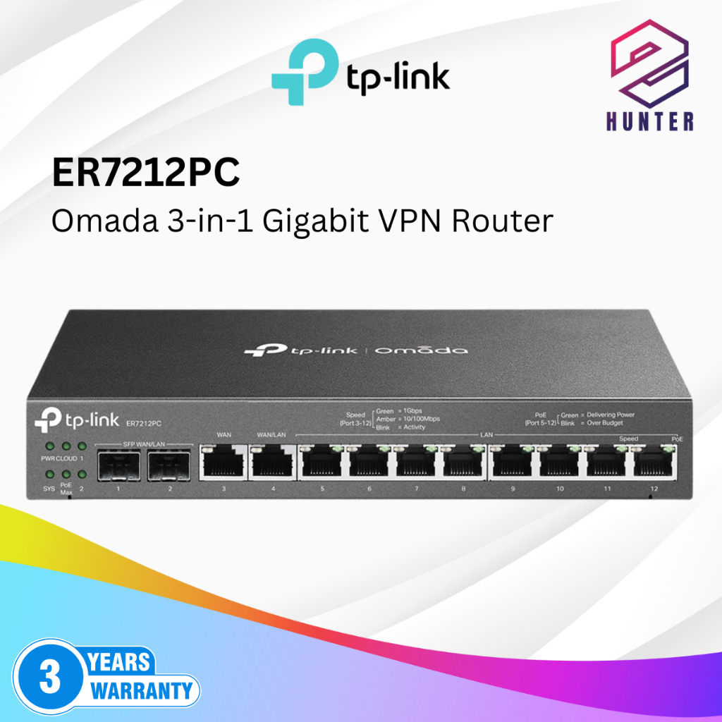 TP-Link ER7212PC Omada 3-in-1 Gigabit VPN Router | Shopee Malaysia