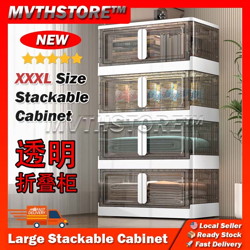 【3pcs Set】2024 New Big Plastic Cabinet Storage Drawer with Twin Door ...