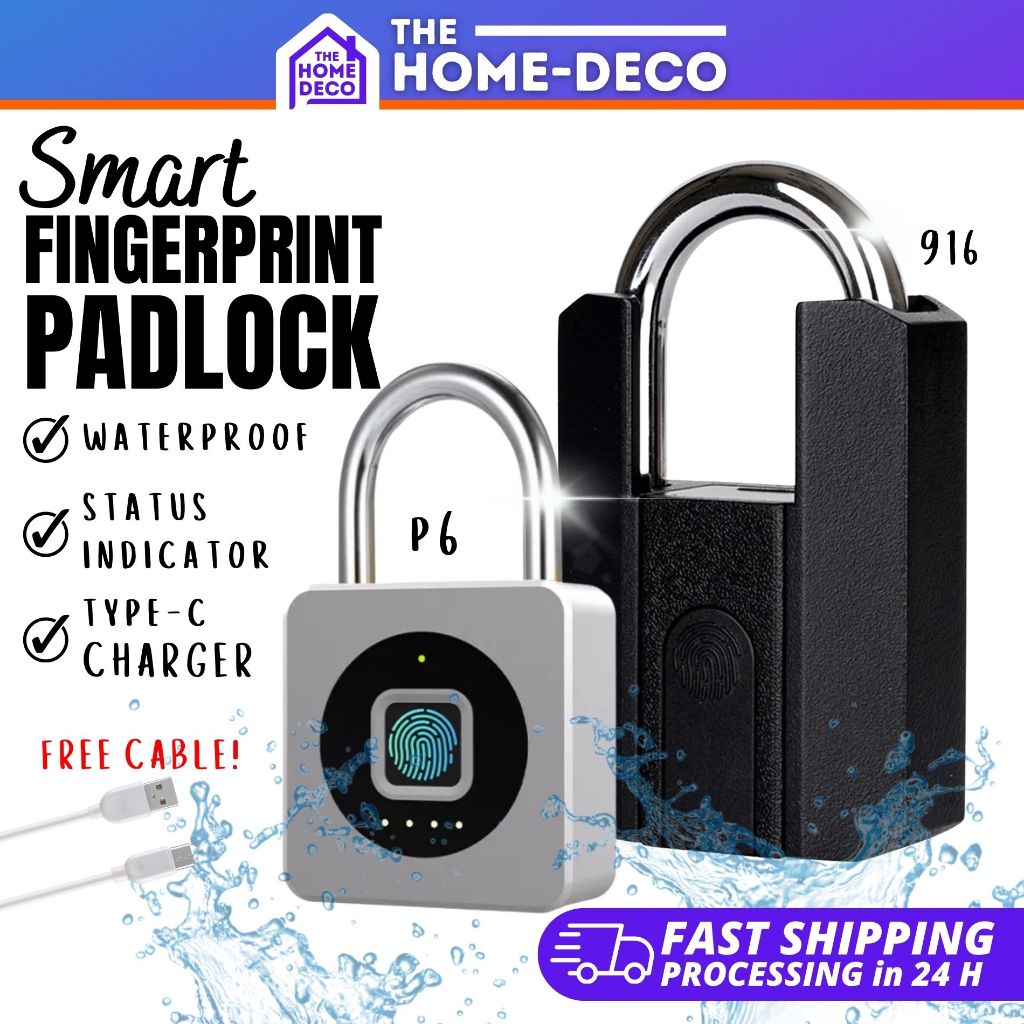 Smart Padlock Fingerprint Padlock Digital Padlock Waterproof Mobile ...