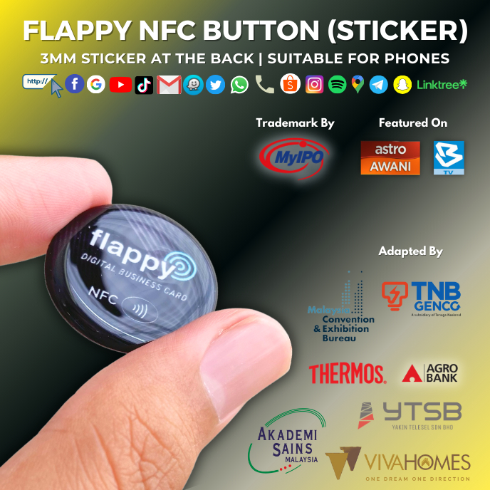 Flappy NFC Button Digital Business Card | Shopee Malaysia
