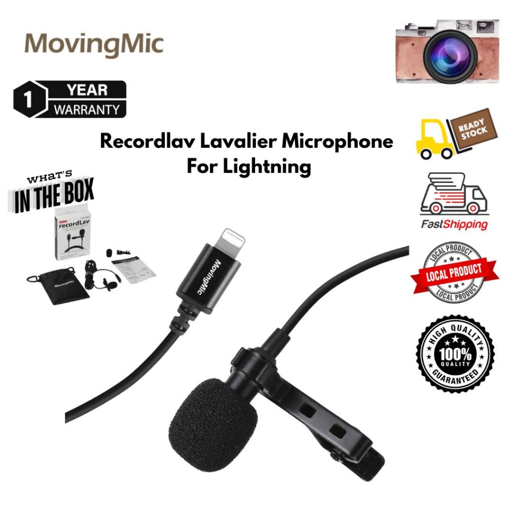 MovingMic RecordLav Professional Omnidirectional Microphone Clip On ...