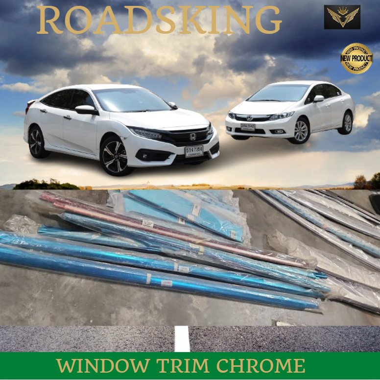 HONDA CIVIC FB FC Window Trim Chrome Lining Door Belt Moulding ...