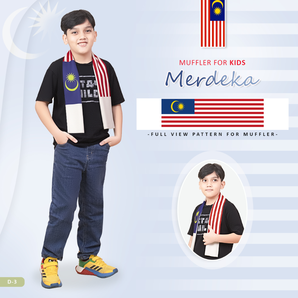 Muffler Scarf Merdeka Lelaki Kids Moden Viral Merdeka 2024 Stylish ...