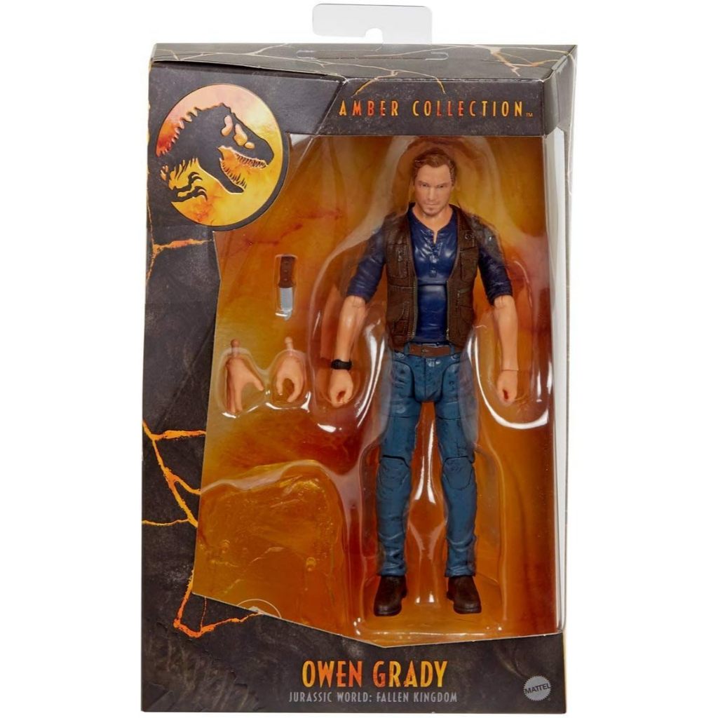 Jurassic World Mattel Amber Collection 6 inch Action Figure Owen Grady ...