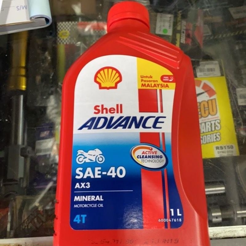 🔥NEW PACKING 🔥 AX3* 4T Shell AX3 SAE 40 (100% Original Shell Malaysia ...