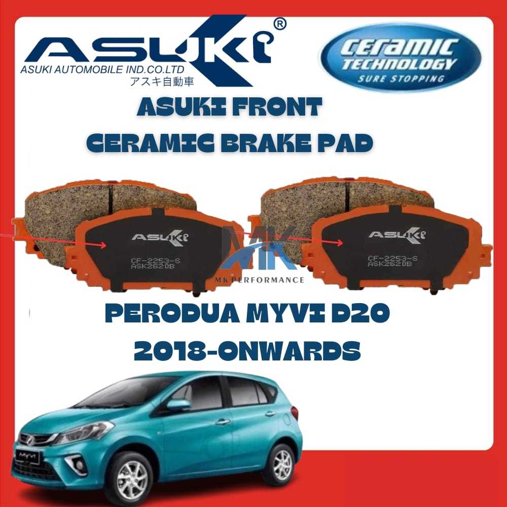 ASUKI PERFORMANCE CERAMIC BRAKE PAD - PERODUA Myvi GEN3 2018 New 1box ...