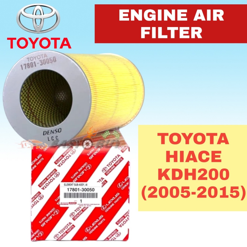 ORIGINAL TOYOTA ENGINE AIR FILTER - TOYOTA HIACE KDH200 (2005-2015) AIR ...