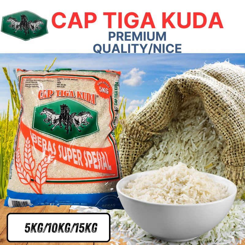 FACTORY OWN BRAND RICE】 CAP TIGA KUDA SUPER SPECIAL BRAND三只马米牌 一 5KG ...