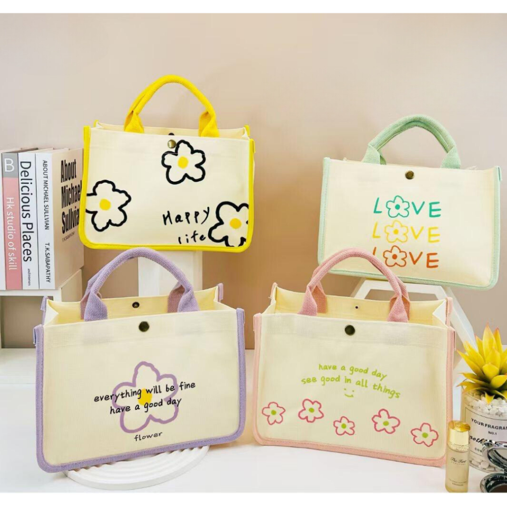 Cute Cartoon Canvas Bag Large Capacity Tote Bag Student Tote Bag ...