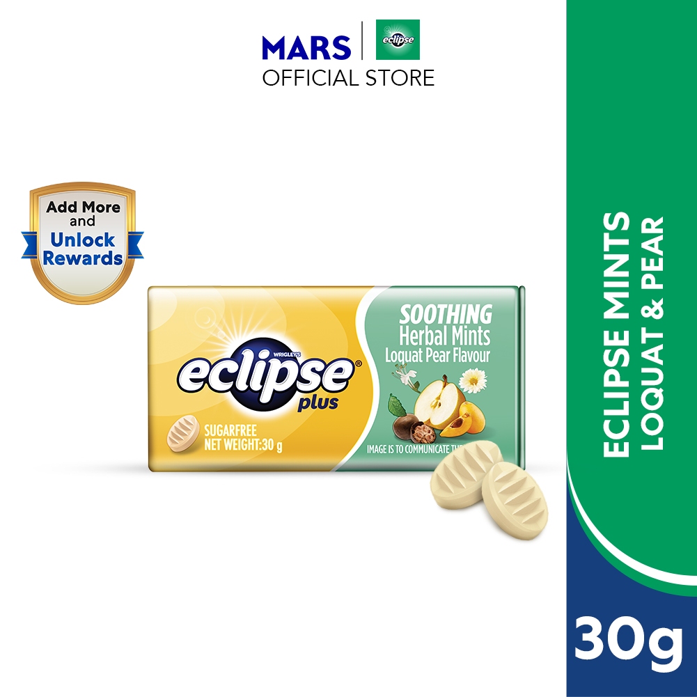 Eclipse Plus Loquat Pear Tins 30g Soothing Herbal Mints / Sugar Free ...