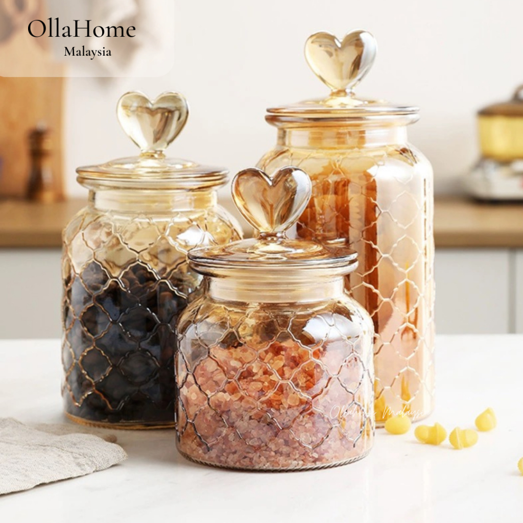 Bekas Balang Kaca / Food Jar Container / Glass Container Cookies Spice ...