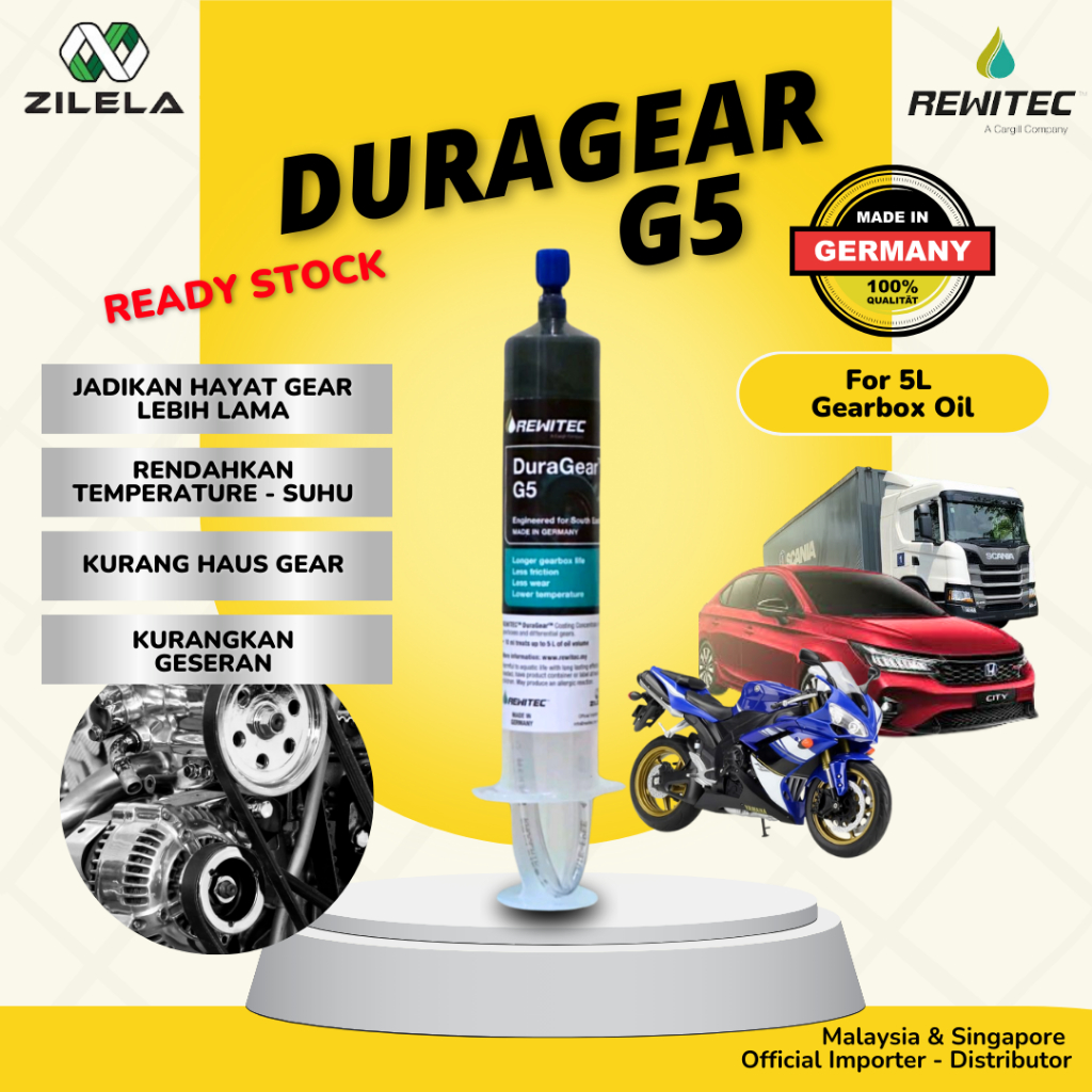 Rewitec DuraGear G5 - Gearbox Restoration and Protection - For up to 5L of gearbox oil (READY ...
