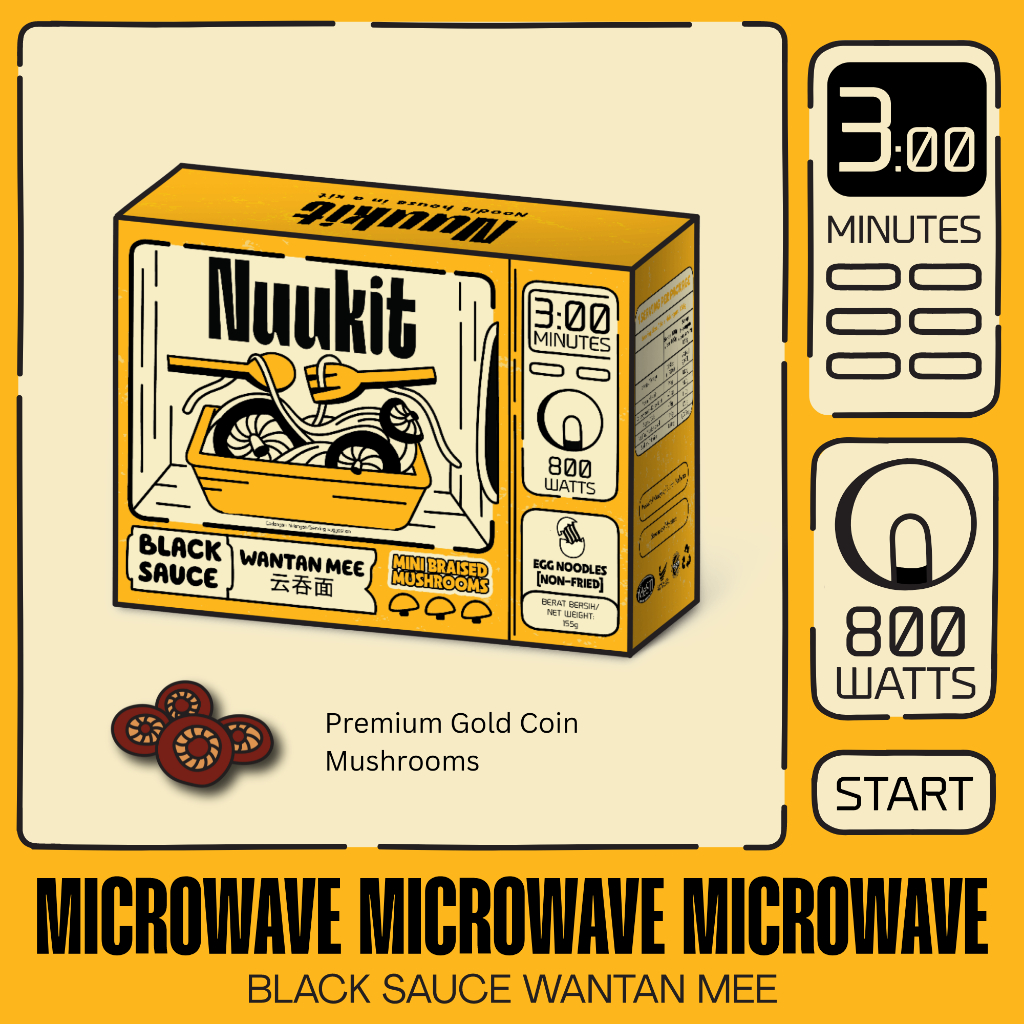 Premium Egg Wantan Mee with Braised Mushrooms [Microwave Noodle Kit ...