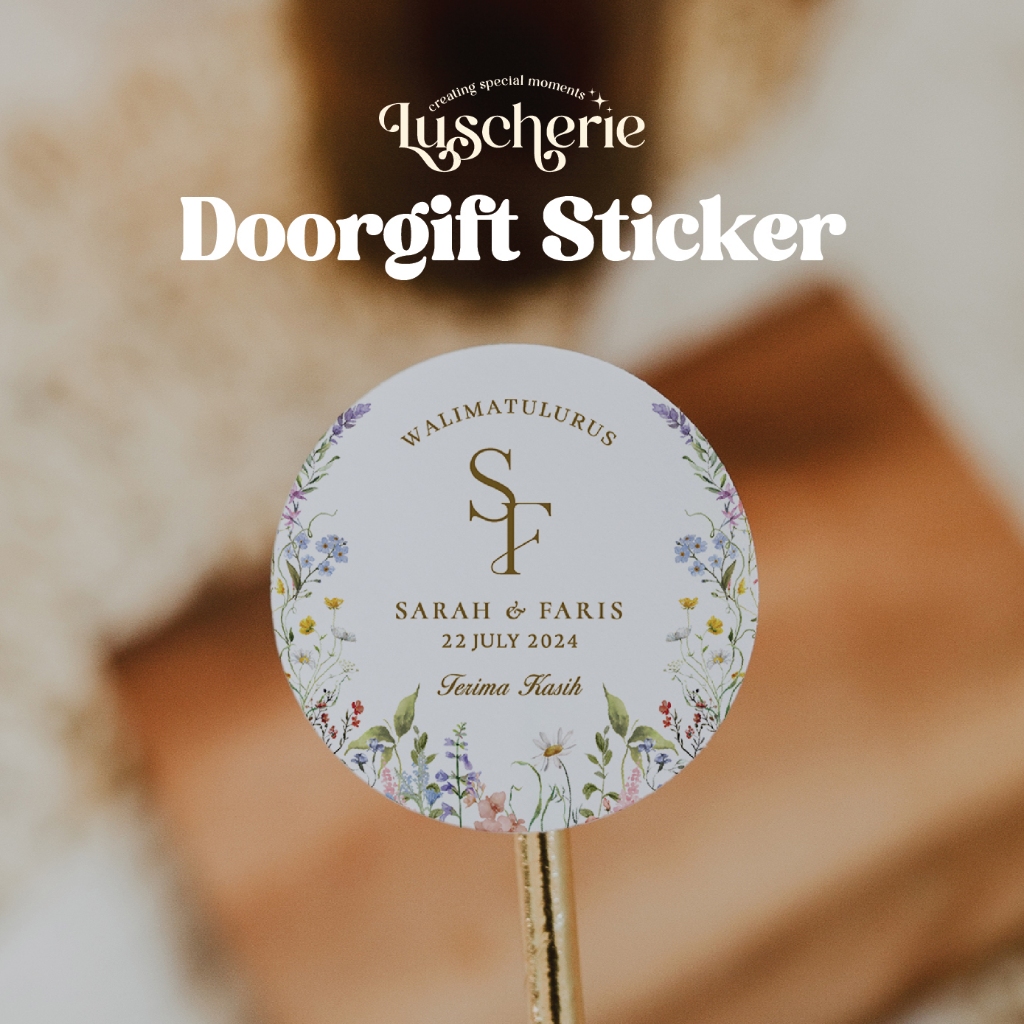 100PCS Wildflower Floral Round Sticker Wedding Doorgift Kahwin | Aqiqah ...