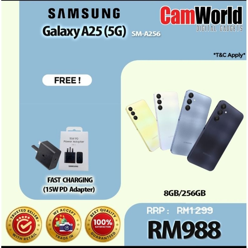 Samsung Galaxy A25 5G ( SM-A256 ) ( 8GB + 256GB ) With 15W + Clear ...