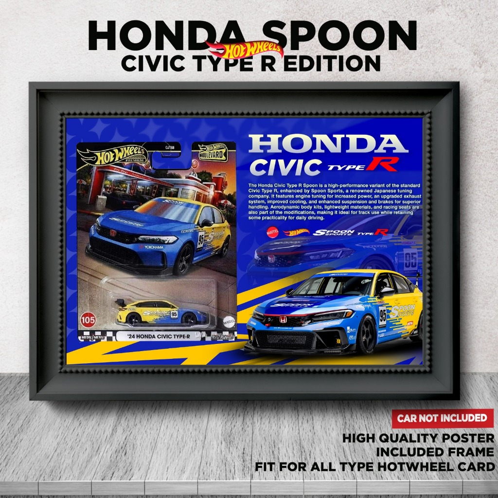 Gambar Frame Hotwheels Honda Civic Type R Spoon Berserta Poster ...